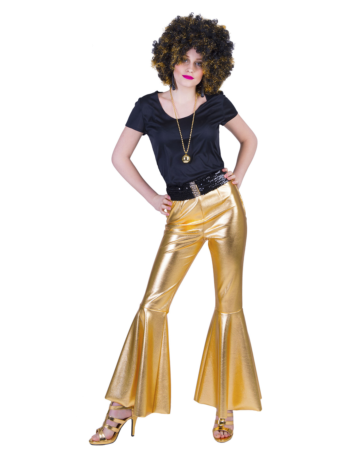 Disco fever broek goud carnavals kleding 70's & 80's kopen